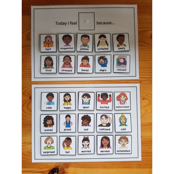 EMOTIONS/FEELINGS LAMINATED LEARNING MATERIALS WITH VELCRO | Shopee ...