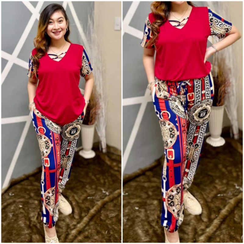 Jogger Terno with Cross String Top (medium to 2xl) | Shopee Philippines