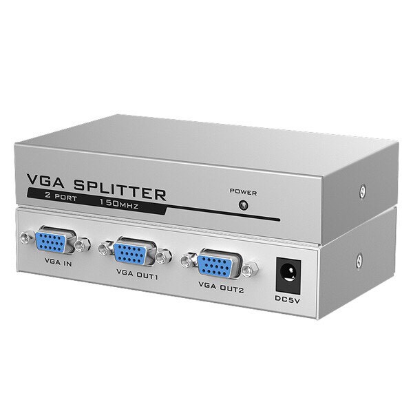 VGA Splitter 1 to 2 Splitter Connecting 1 Computer VGA Port to 2 VGA ...