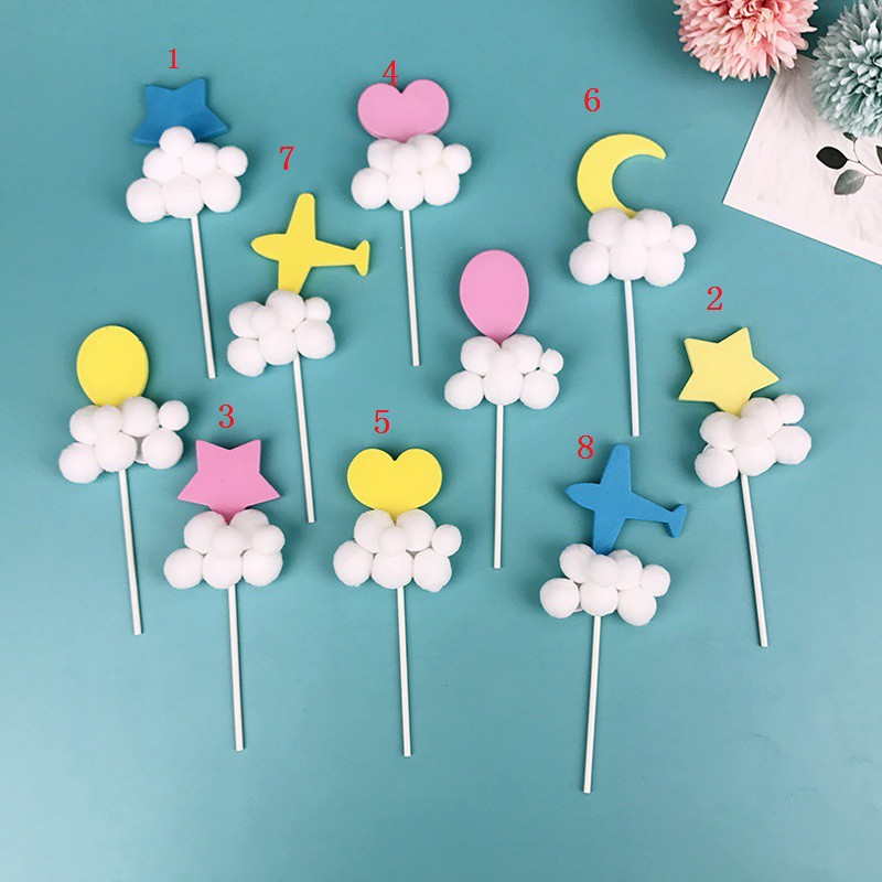 Imochi cloud star moon airplane Shape cake decoration Accessories cloud star moon airplane cake ...