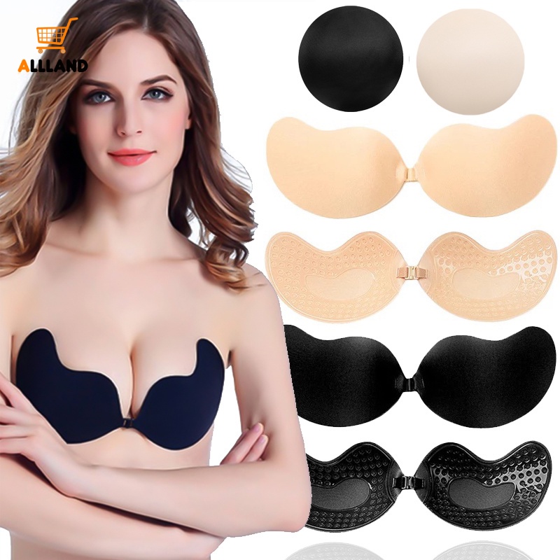 Women's Push Up Silicone Mango Self Adhesive Bras/ Breathable Strapless Front Closure Underwear ...
