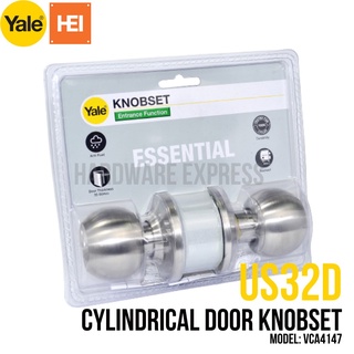 YALE Door Knob Lockset SATIN FINISH US32D Entrance Function CA4147 ...