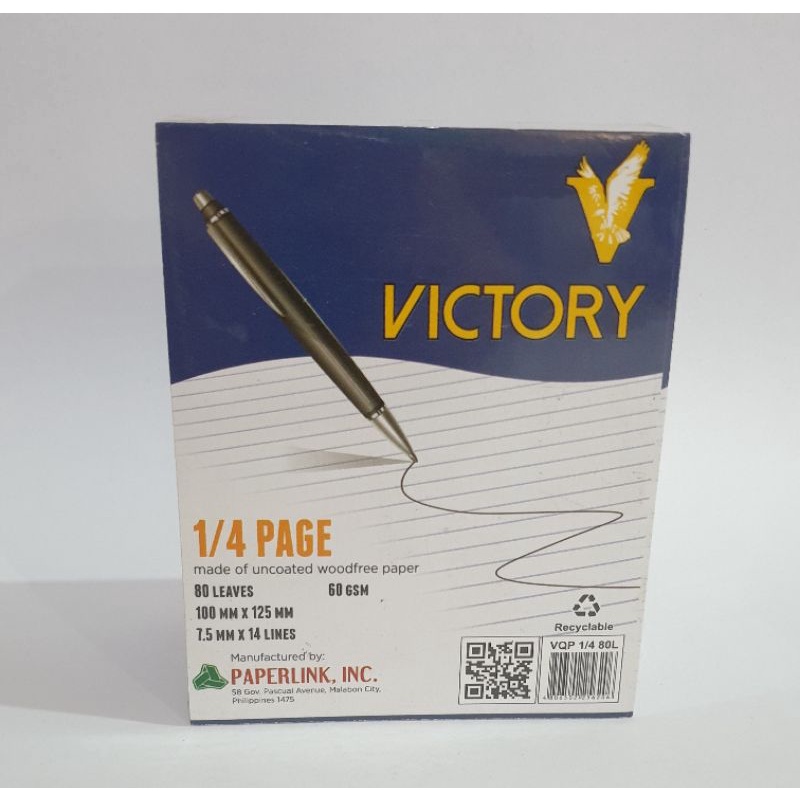 Victory Pad Paper 1/4 Page ( Set of 10 Pads ) | Shopee Philippines