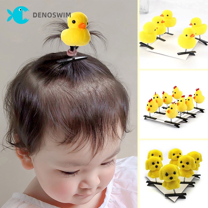 Simple Lovely Animal Doll Plush Girls Hair Pins Creative Funny Dog Chick Duck Side Bangs Women ...