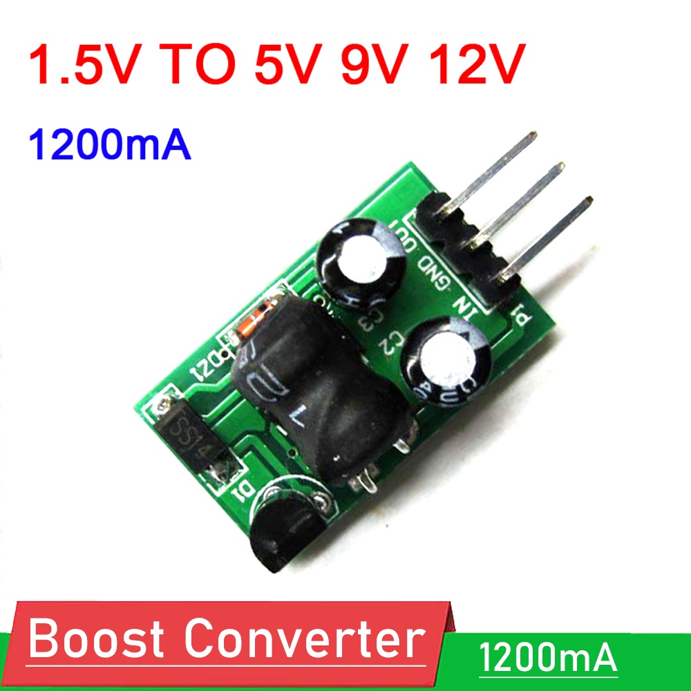 MINI DC-DC Boost Converter 1.5V 3V 5V to 5V 9v 12V 1200mA Voltage Regulator Power Supply Module ...