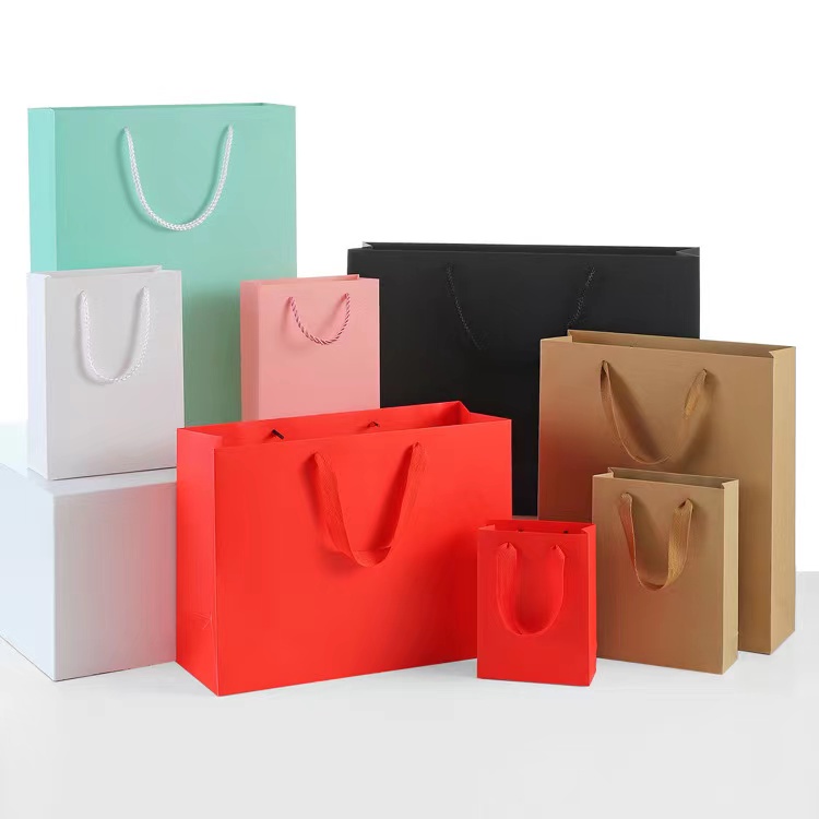Colored Kraft Paper Bag with Plain Rope handle(Sold per piece) | Shopee ...