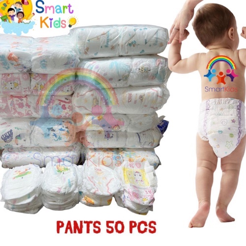 SD.PH 50 PCS Baby diaper PANTS M ,L,XL,XXL,XXXL Unisex Ultra thin and dry Breathable diapers ...