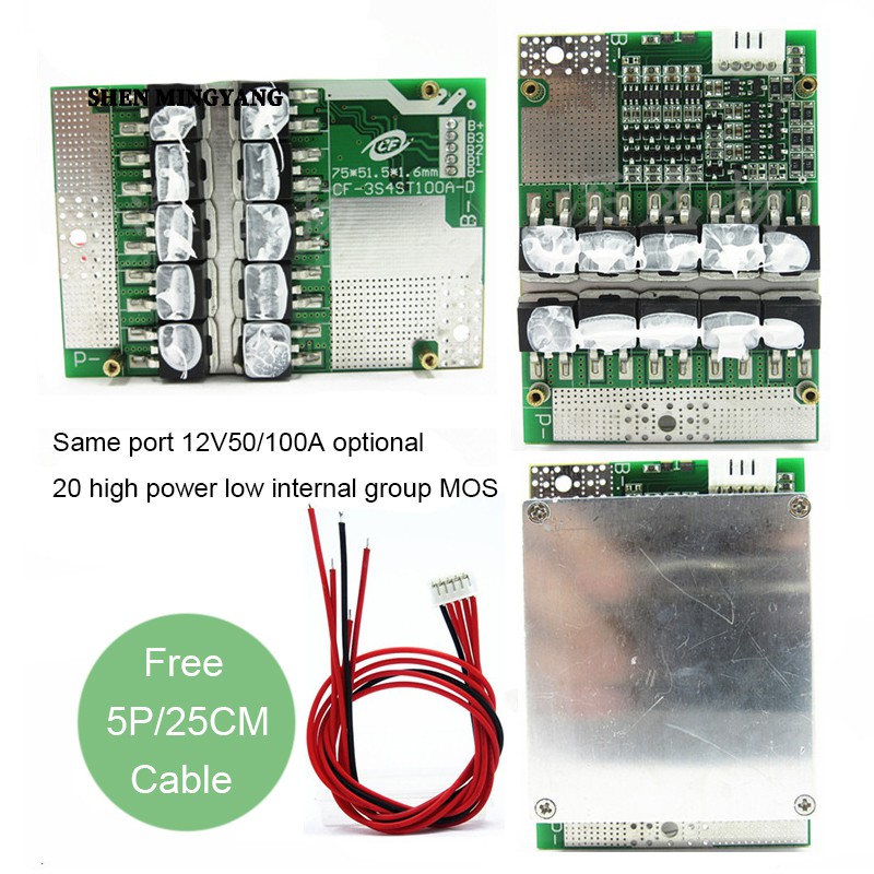 BMS LiFePo44S 12V 100A with balanced charging LiFePO4 battery ...