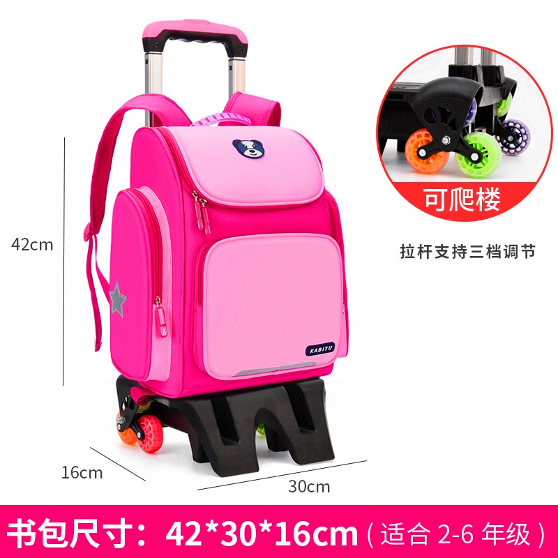 Waterproof Trolley School Bag Beg Sekolah Roda Beroda 2 or 6 Wheel Big ...