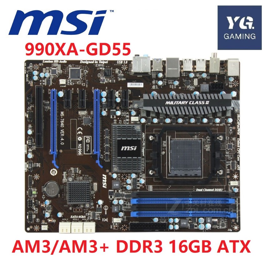 MSI 990FXA-GD55 original motherboard 990 Socket AM3/AM3+ DDR3 16GB ATX ...