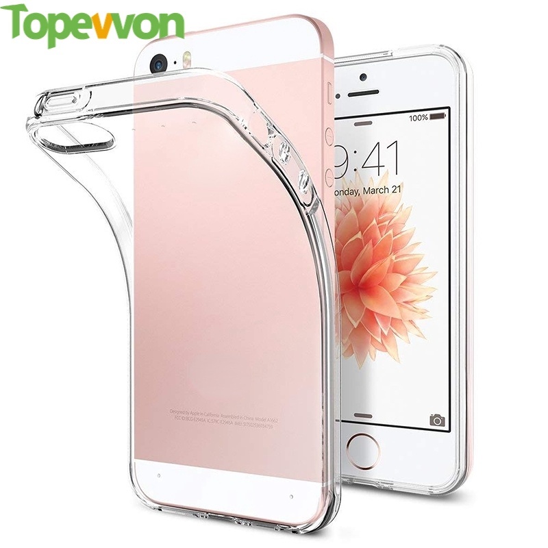 Topewon For iPhone 5 5s SE Case, Transparent Clear Soft Silicone Cover ...