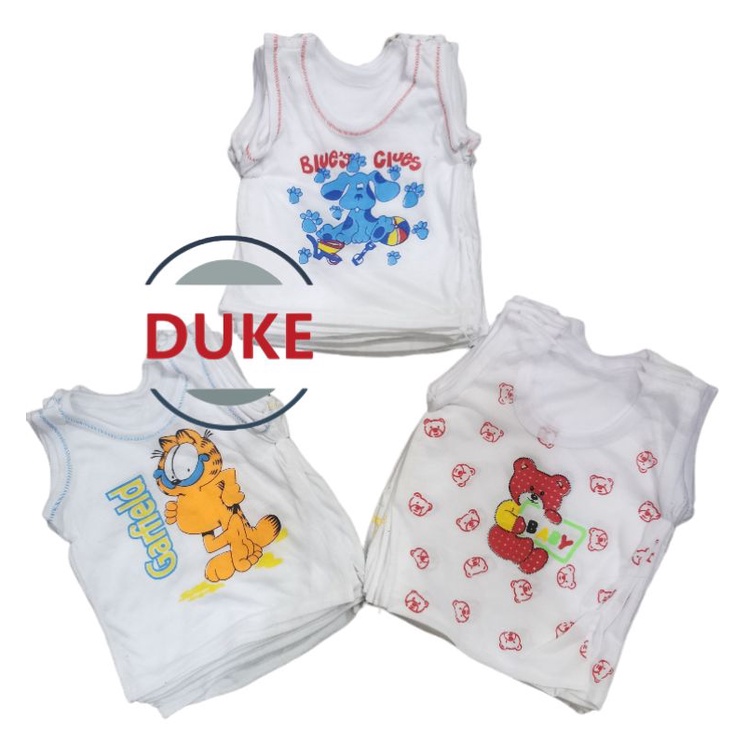 COD 12 pcs Baby Tops White Sando Sabrina T-shirt Muscle Aircon Sando ...