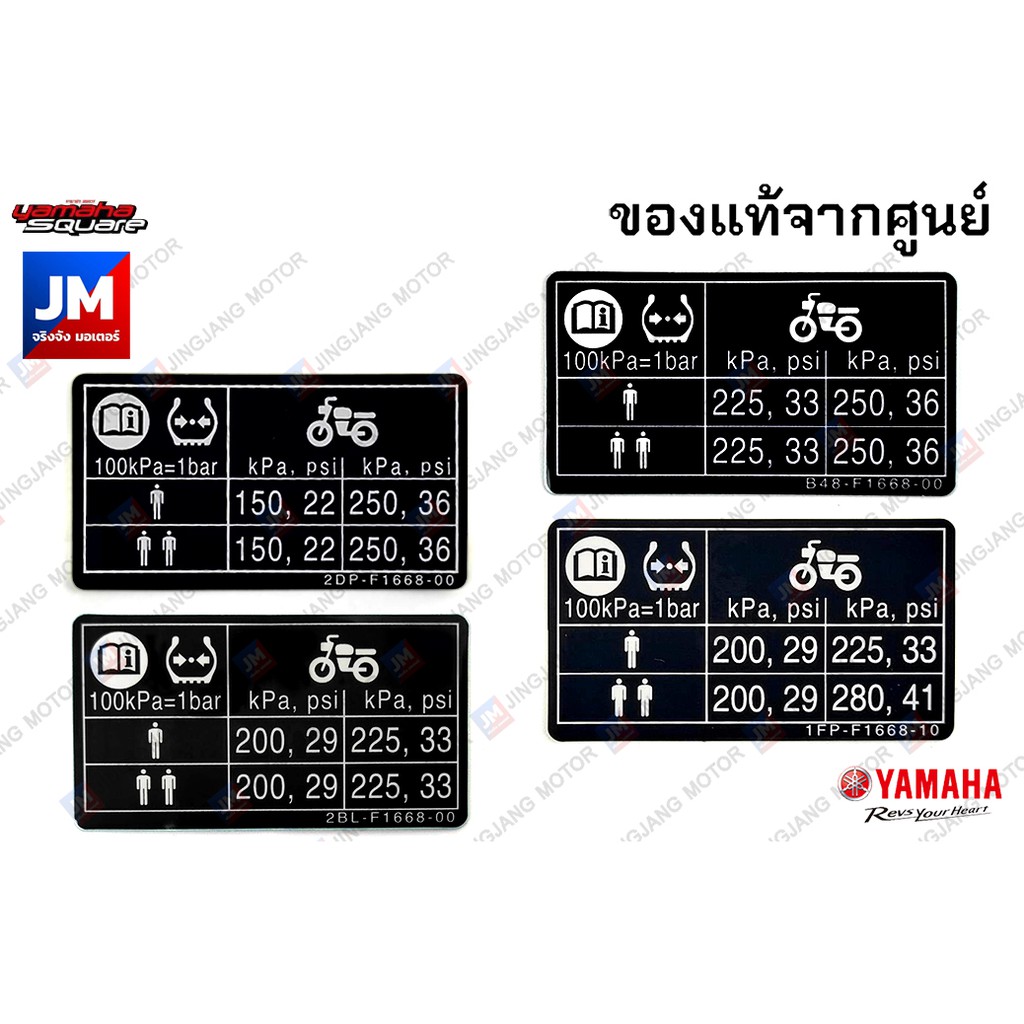 (F16680000) Tire Inflator Recommended Sticker PSI KPA Pressure Warning ...