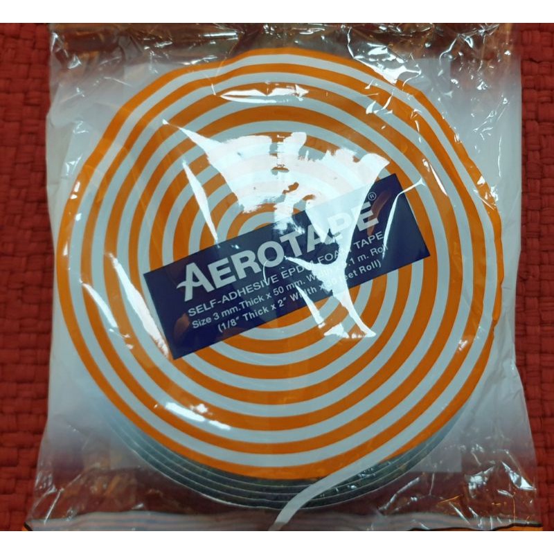 AEROTAPE SELF- ADHESIVE FOAM TAPE ONE (1) ROLL 30 FEET Size 3mm thick x ...