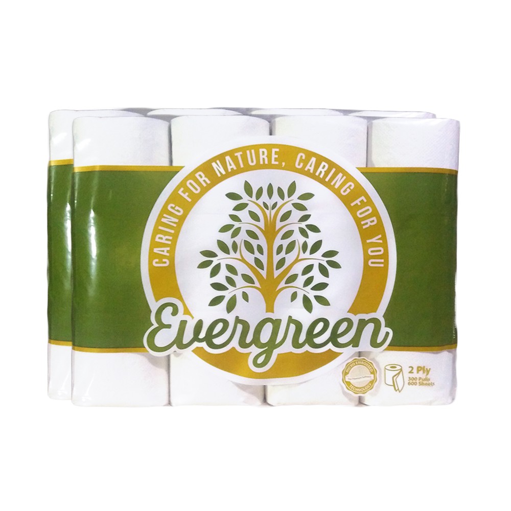 Evergreen Bathroom Tissue 2 Ply 300 Pulls x 24 Rolls | Shopee Philippines