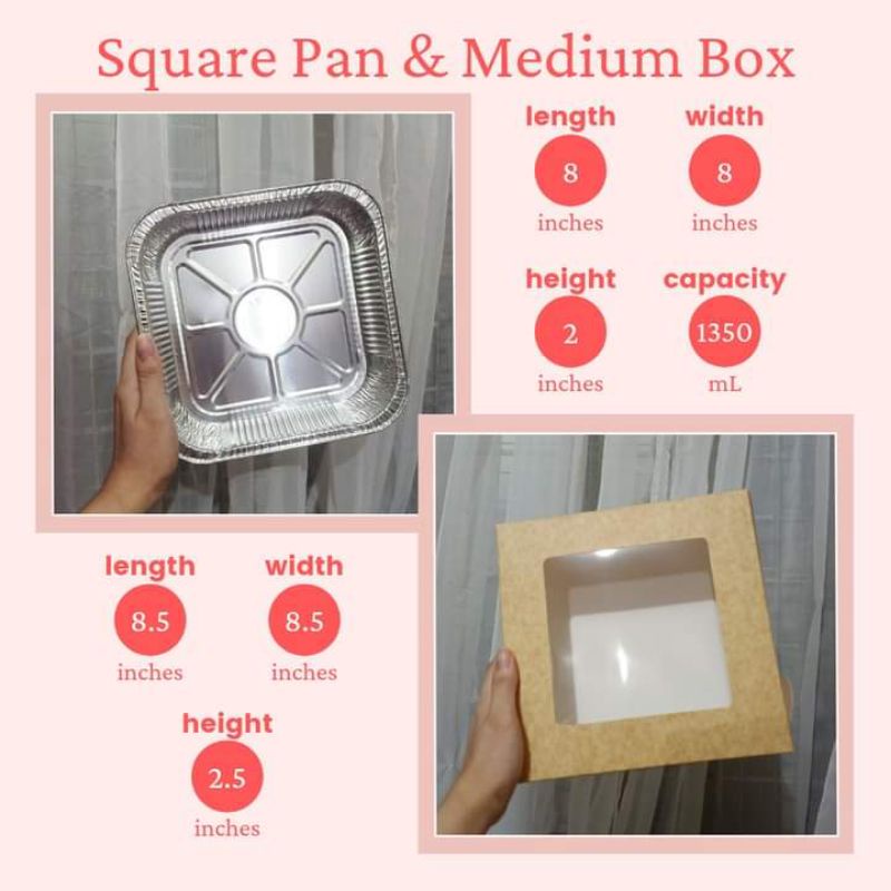 (10 set) SQ204 8"x8"x2" aluminum tray with lid pair with box (sold per ...