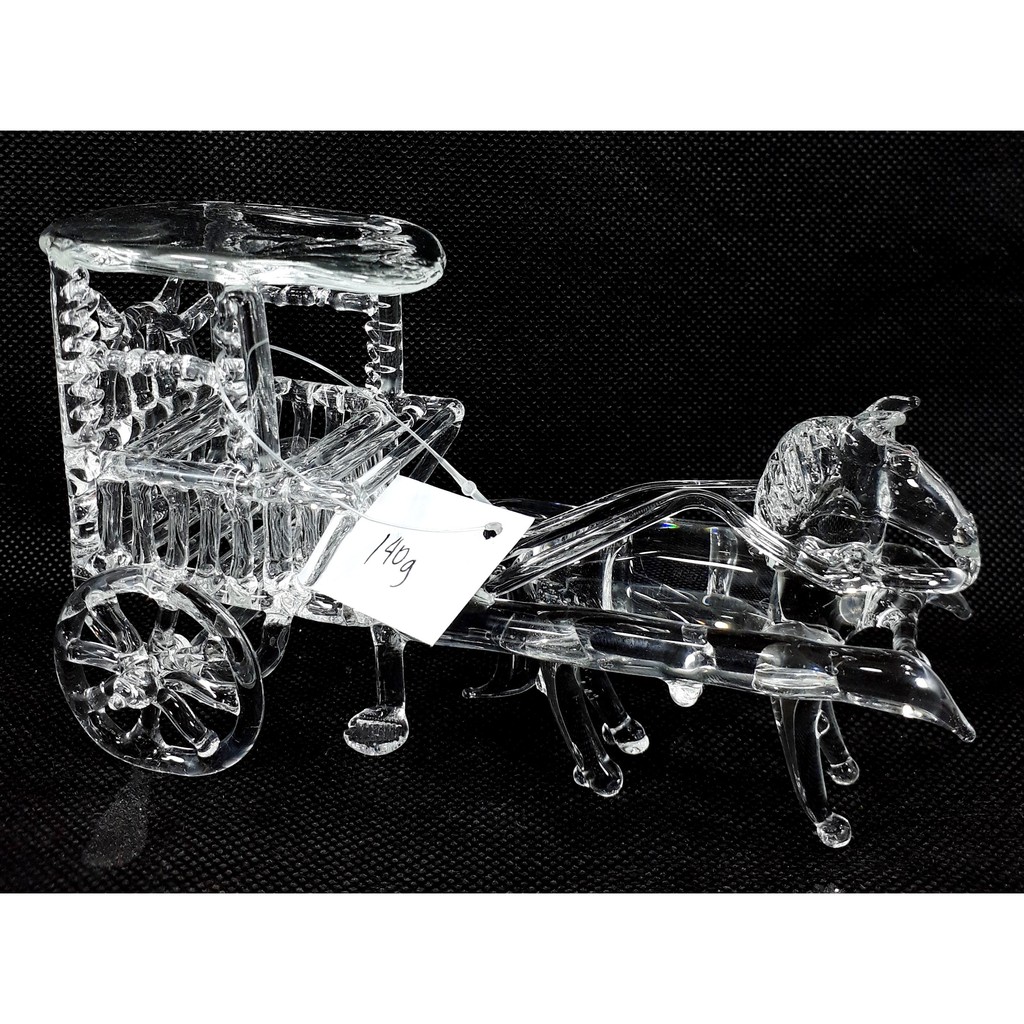 Pyrex Glass Philippine Kalesa Karitela Horse Driven Carriage Figurine ...