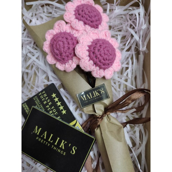 Crochet Flower Bouquet WITH BOX AND FREE LETTER |Chamomile|Tulips|Rose ...