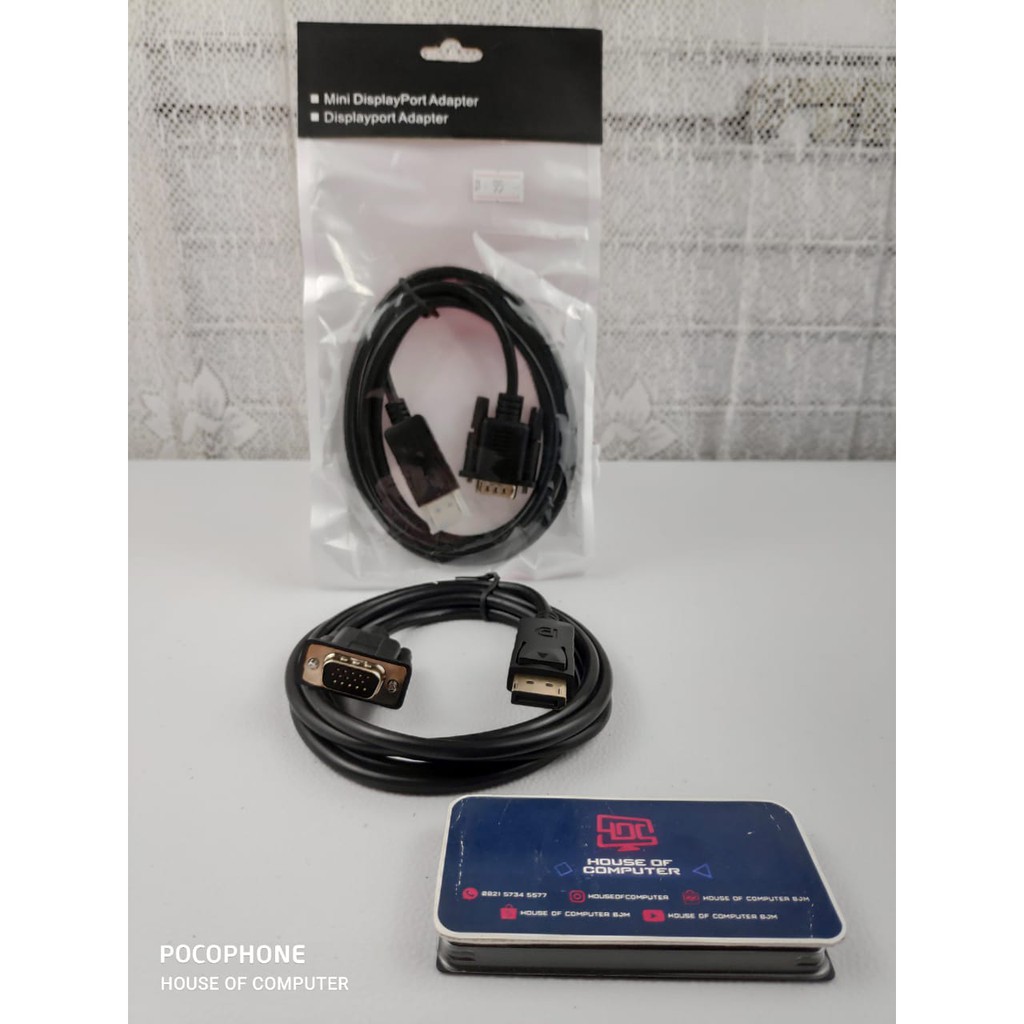 1.8 meter male to male to male port to vga display cable | Shopee ...