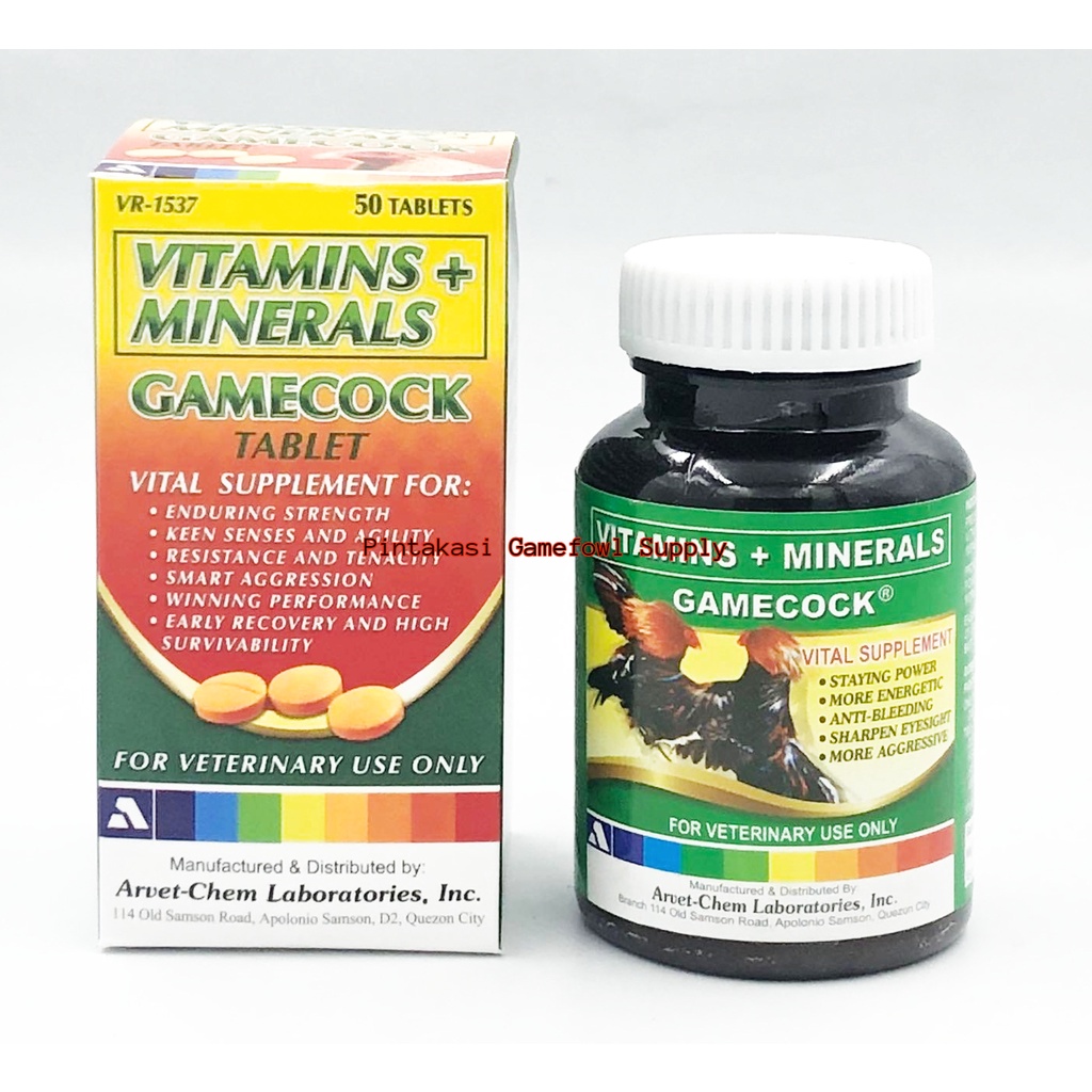 NEW PACKAGING Arvet Chem Gamecock 50 tablets Vitamins + Minerals for ...