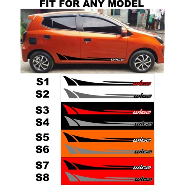 Toyota Wigo Side Door Sticker Design 2pcs for any Model | Shopee ...