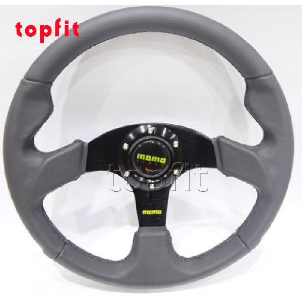 14inch MOMO Black Color Leather Racing Steering Wheel | Shopee Philippines