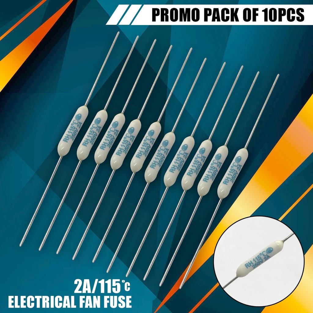 ⚡⚡(10 PCS) ELECTRICAL FAN THERMAL FUSE 115 Celsius 2A 250V⚡ | Shopee ...