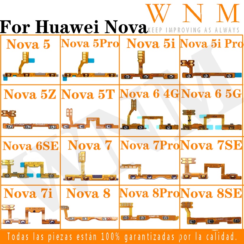 For Huawei Nova 7i 5 5pro 5i 5z 5T 6 4G 5G 6SE 7 7pro 7SE 8 8pro 8SE Pro SE Flex Cable Volume ...
