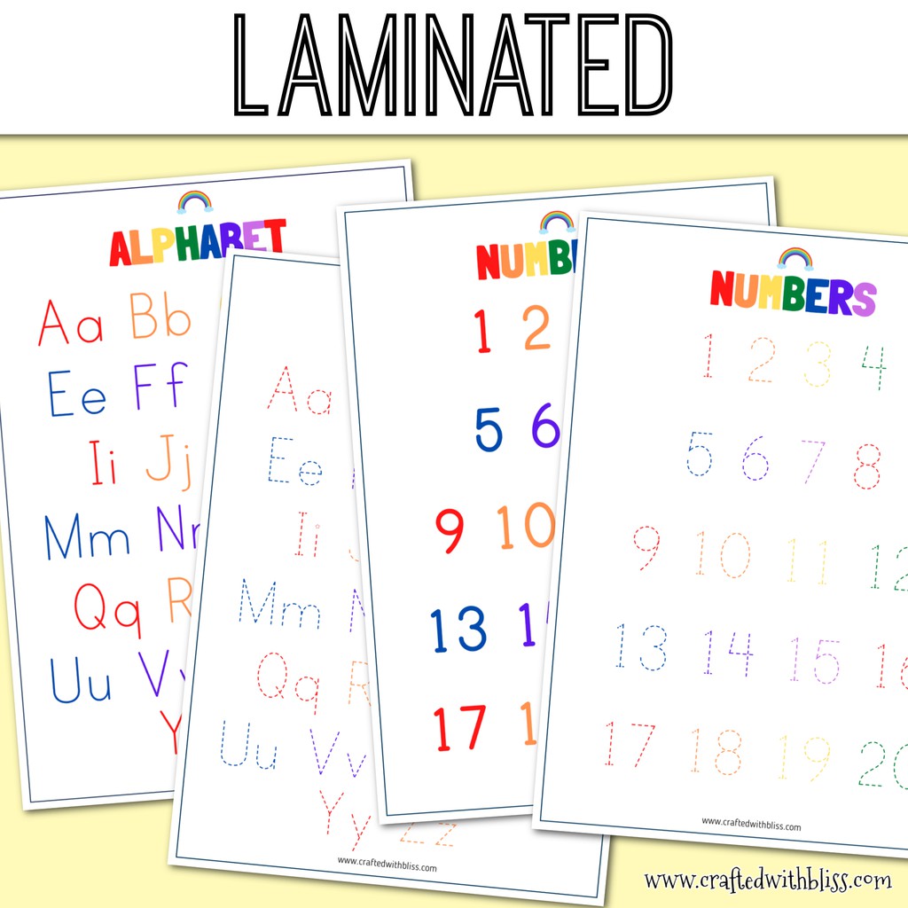 Laminated Alphabet and Numbers Printable, Preschool Worksheet ...