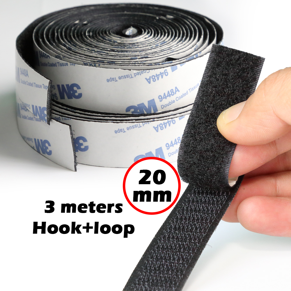 20mm in Width Strong Self Adhesive Velcro Loop Hook Sticky Attachment ...