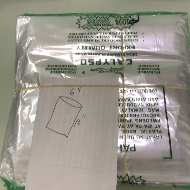 6x12 Calypso Green PP .0004 100pcs clear plastic | Shopee Philippines