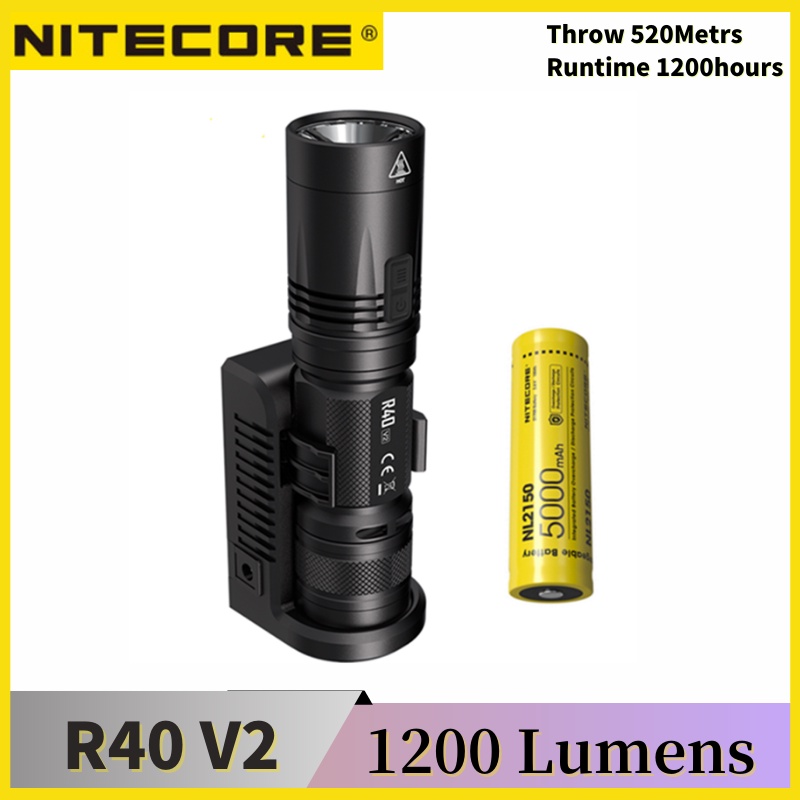 NITECORE R40 V2 Rechargeable FlashLight 1200Lumens Utilizes a CREE XP-L ...