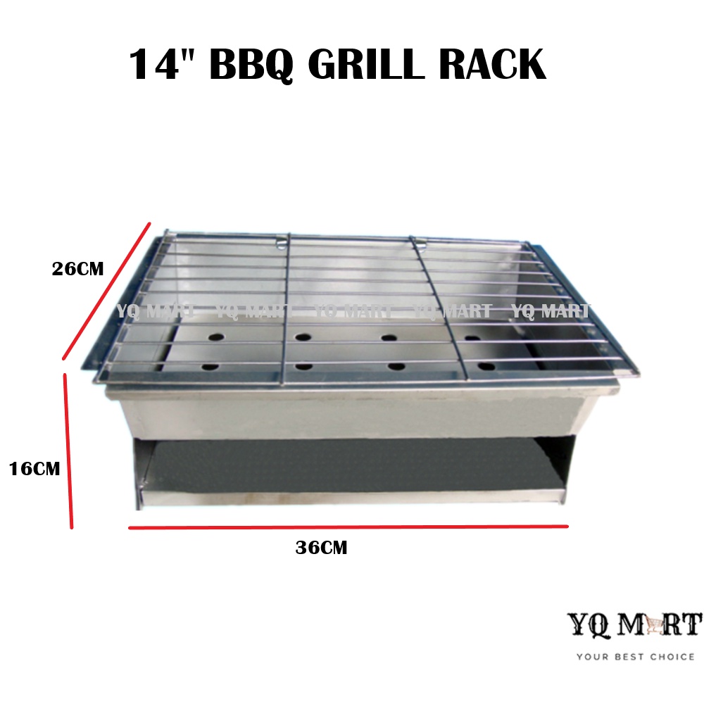 14" BBQ Grill Rack/ Mini BBQ Stove Indoor/Outdoor Charcoal Barbeque ...