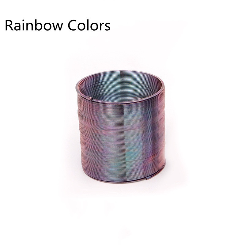Height 69mm Colorful Color Magic Rainbow Big Steel Metal Slinkys Funny ...
