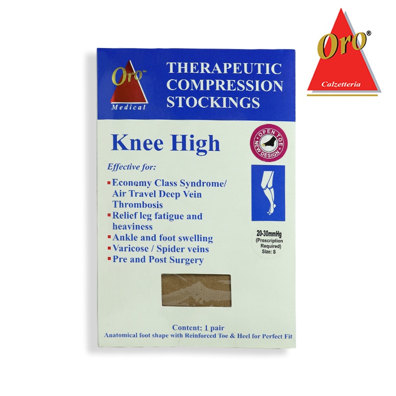 Oro Therapeutic Compression Stockings Toe Knee High 20-30 mmHg ...