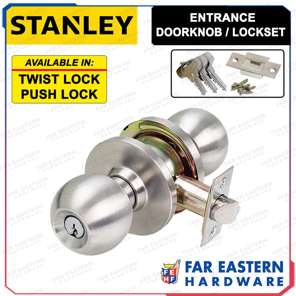 STANLEY Doorknob Entrance Lockset Door Knob Lock Set STDH | Shopee ...