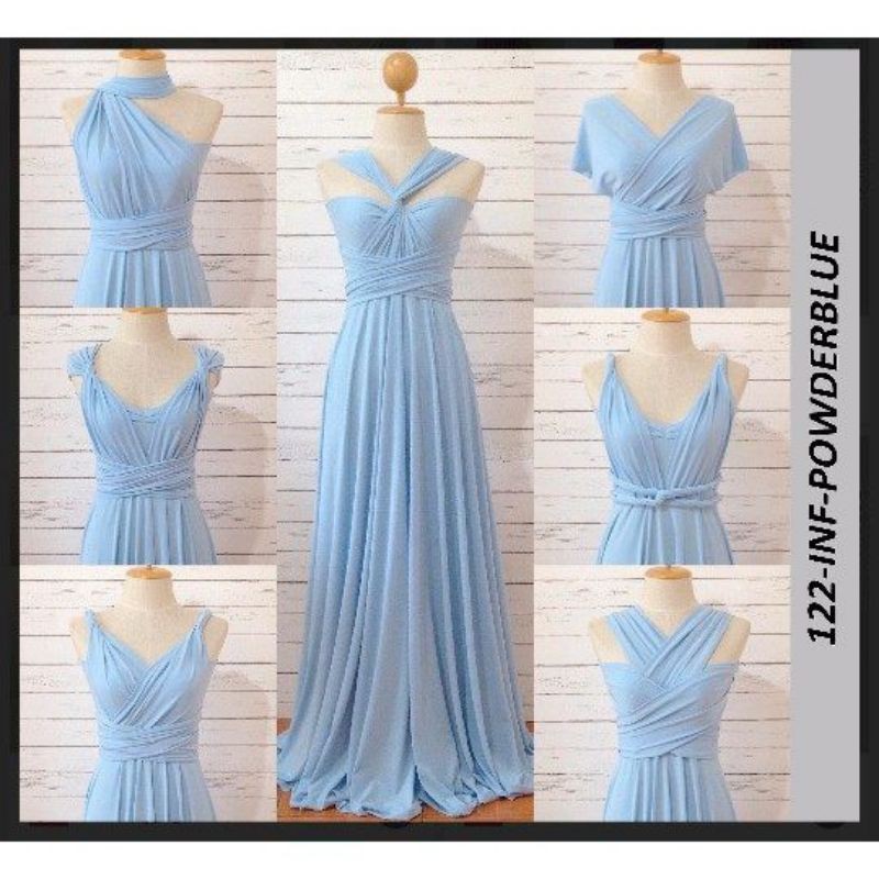 POWDER BLUE Infinity Dress with Attached Tube Floorlength | Shopee ...