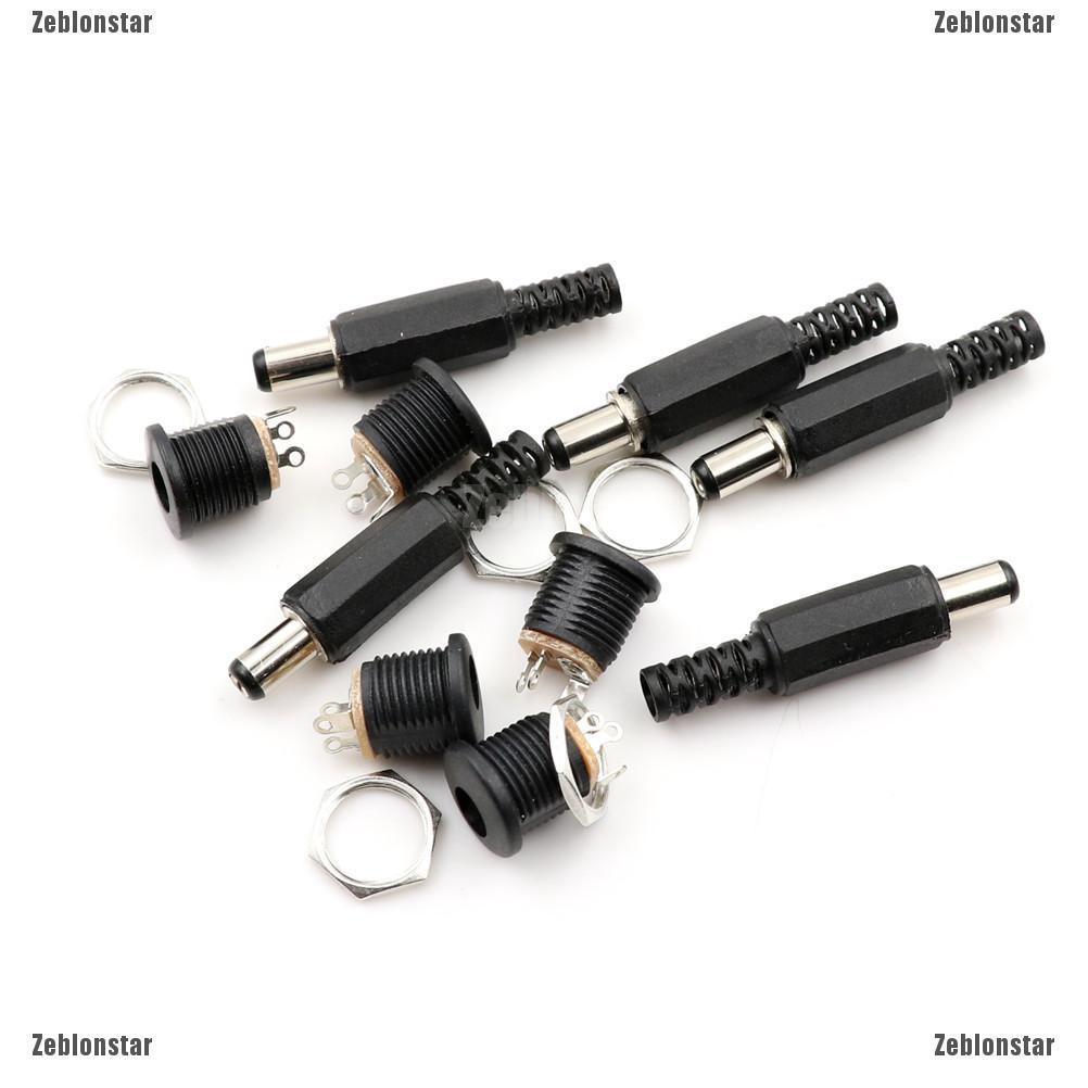 Zstar 10 Pcs 5.5mm x 2.1mm DC Power Plug Connector Screw Lock Female ...
