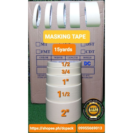 MASKING TAPE 15M KING BRAND PAPER TAPE 1/2, 3/4, 1", 1 1/2, 2" | Shopee ...