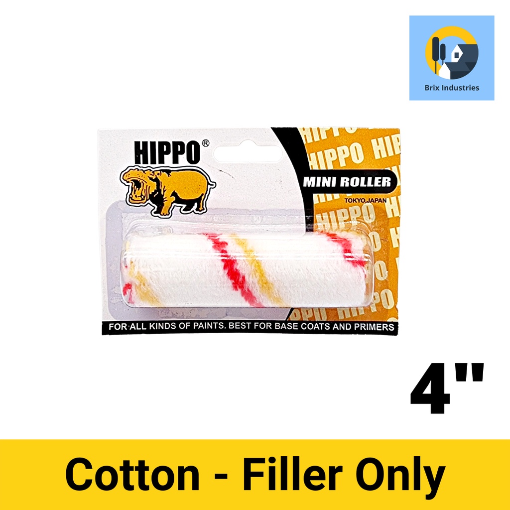 Hippo Cotton Baby Roller with Handle 4 or 6 inches Mini Roller for All ...