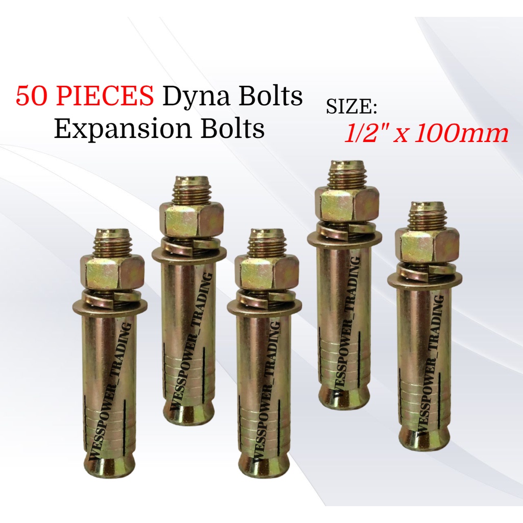 WPT-5389 50pcs 1/2" x 100mm Dyna Bolt ( Sleeve Anchor ) or (Expansion ...