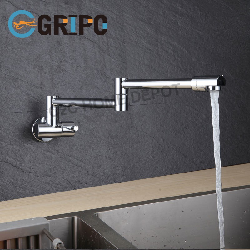GRIPO 304 stainless folded wall mounted type single cold kitchen faucet ...