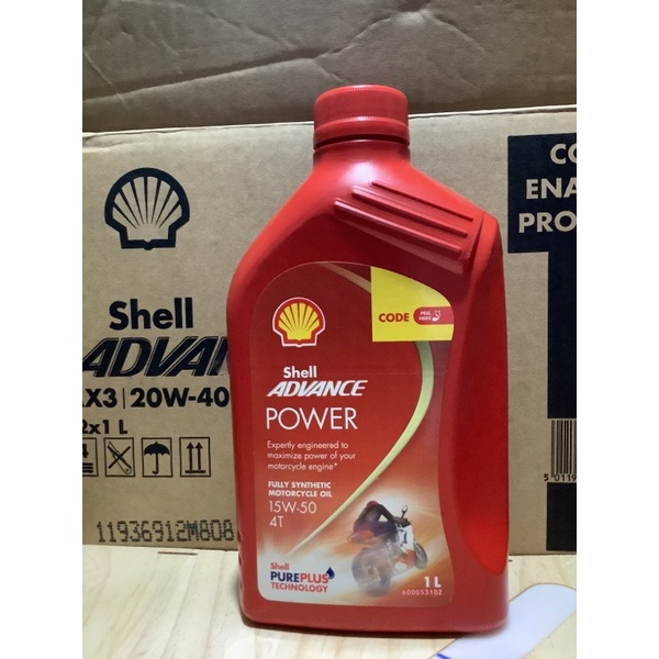 SHELL ADVANCE POWER FULLY SYNTHETIC ORIGINAL SHELL LITER | Shopee ...