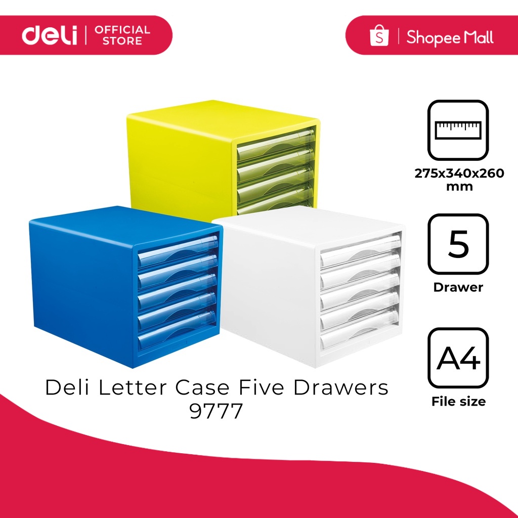 Deli 9777 Letter Case Five Drawers (1PC) [75219777] | Shopee Philippines