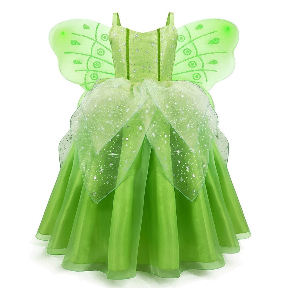 Tinker Bell Flower Fairy Princess Dress For Girls Birthday Party ...