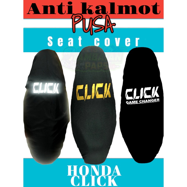 ANTI KALMOT PUSA SEAT COVER HONDA CLICK EDITION WHITE & GOLD PRINT ...
