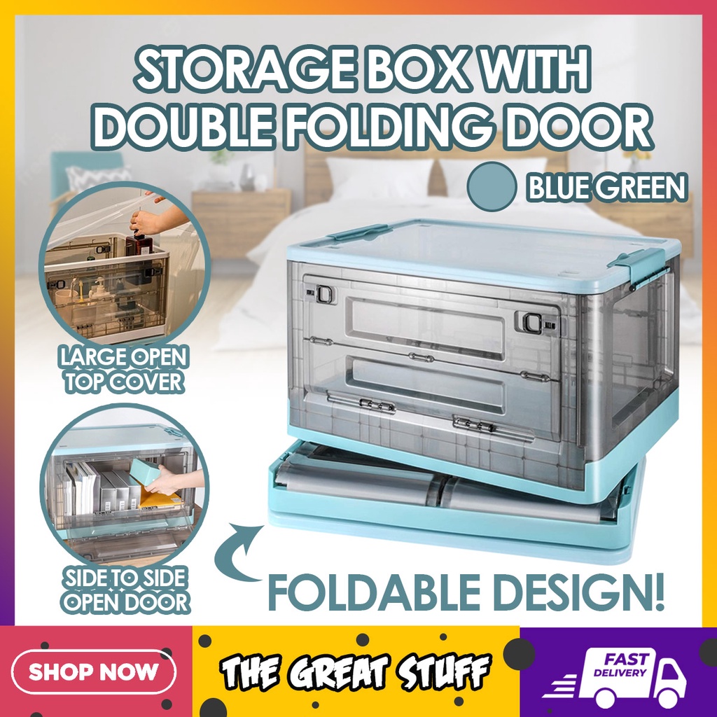 Storage Box with Double Door Folding Storage Box Transparent Container ...