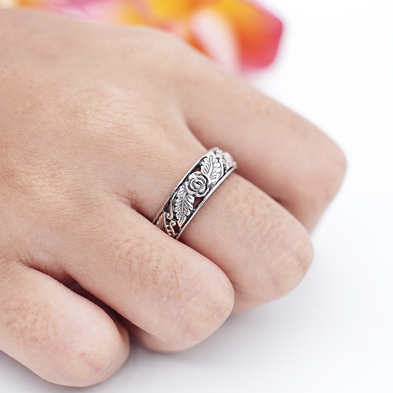 Balinese Silver Ring 925 Circle Floral Motif | Shopee Philippines