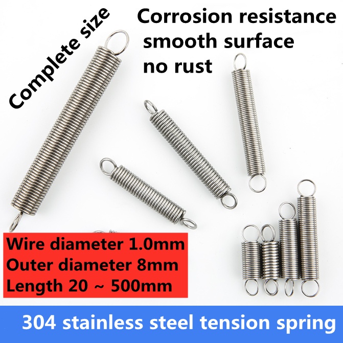 Wire diameter 1.0mm tension spring outer diameter 8mm Draw hook spring ...