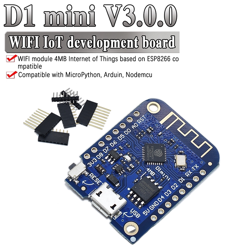 Wemos D1 Mini V3.0.0 WIFI IoT development board based on ESP8266 CH340 CH340G 4MB suitable for ...